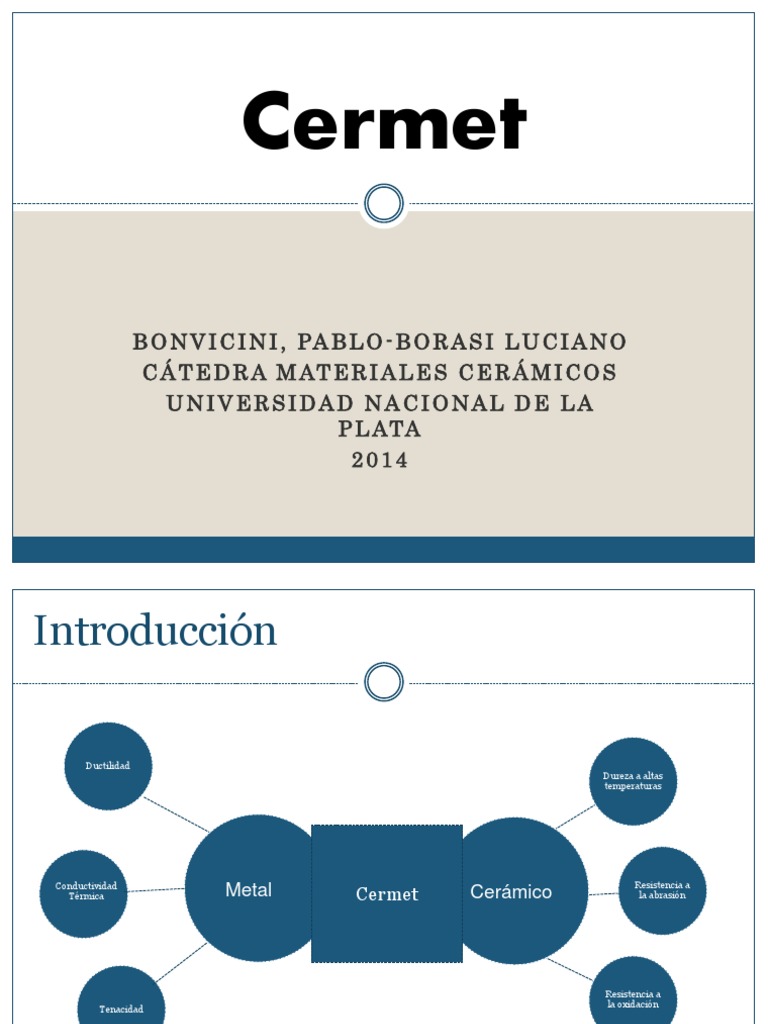 Propiedades y Aplicaciones de Cermets | PDF | El hombre hace Materiales ...