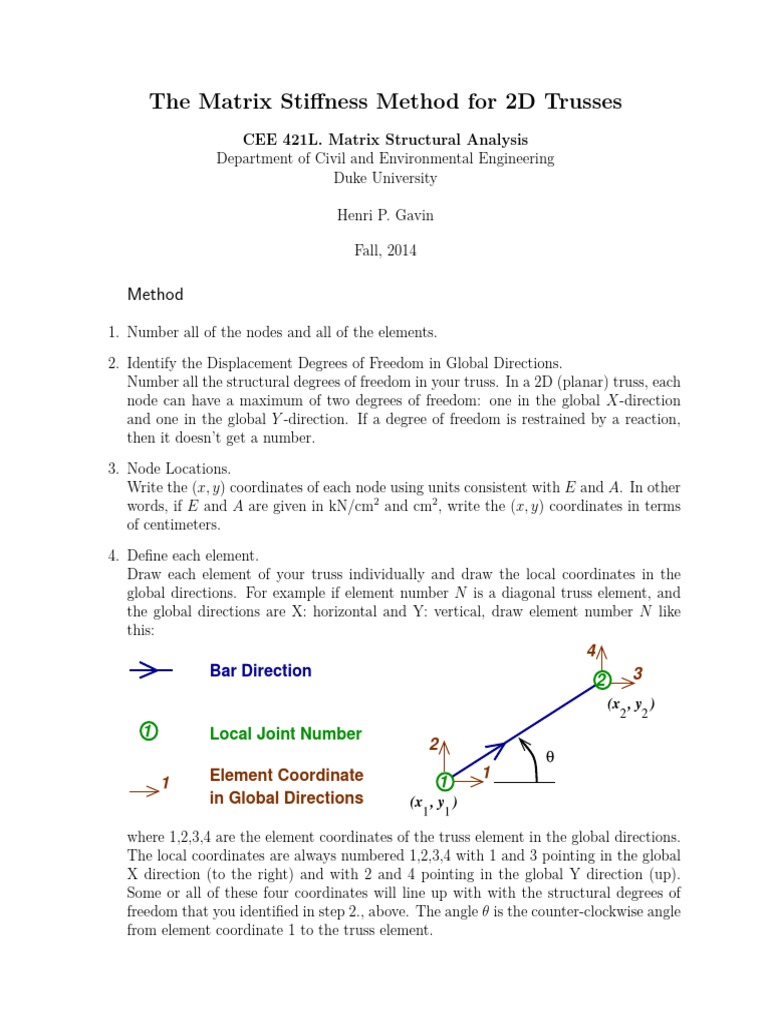 Truss Matlab Mef Stifness | PDF | Stiffness | Matrix (Mathematics)