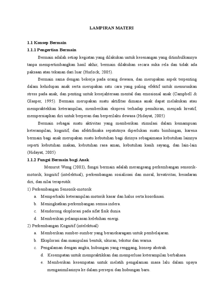 Lampiran Materi Terapi Bermain | PDF