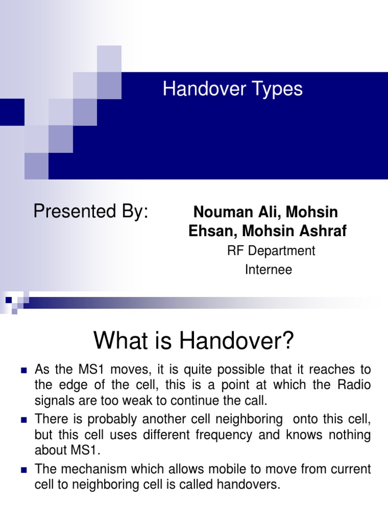 Handover Types: Presented by | PDF | Networks | Broadcast Engineering