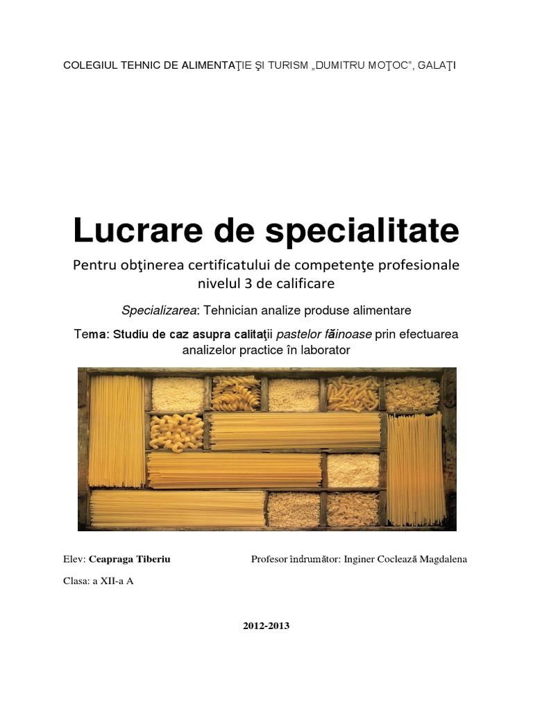 Proiect (Paste Fainoase Lungi) | PDF