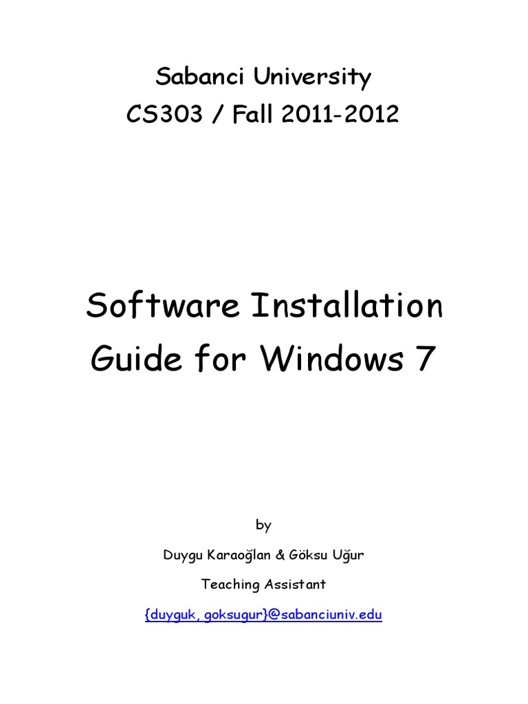 Software Installation Guide For Windows 7 | PDF | Computing Platforms ...