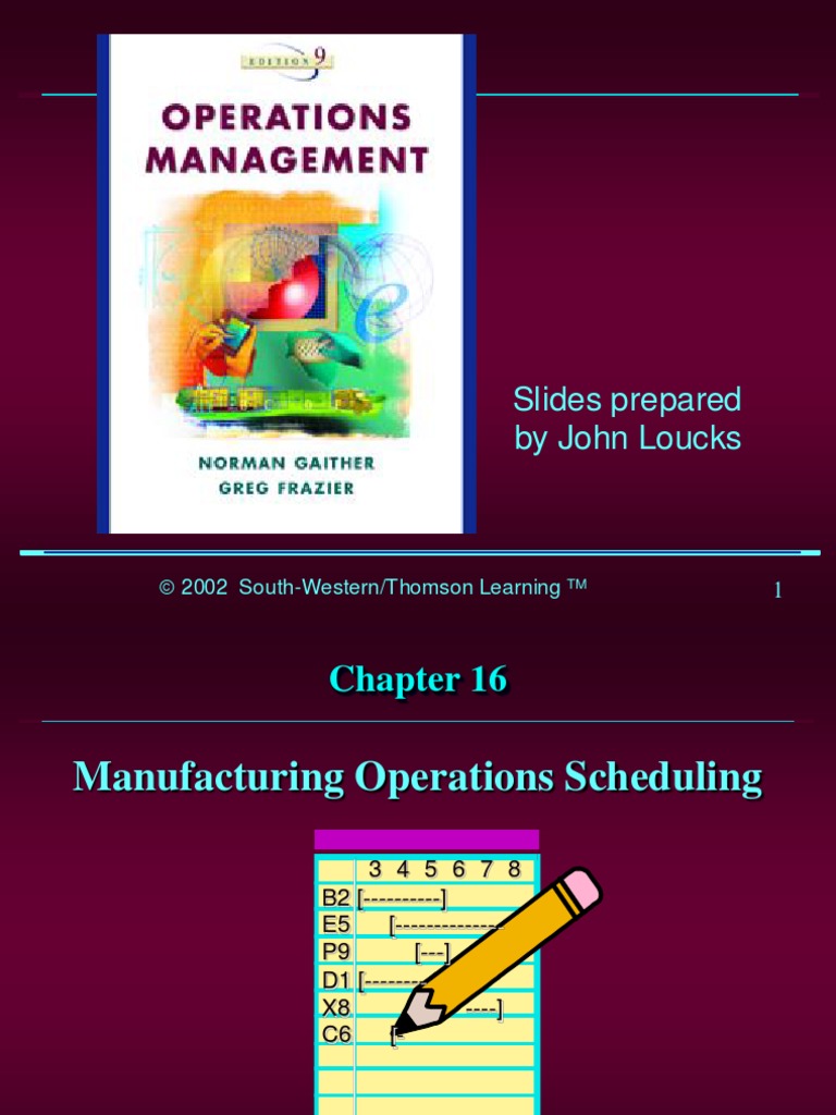 Manufacturing Operations Scheduling Pdf Scheduling Production Processes Scheduling