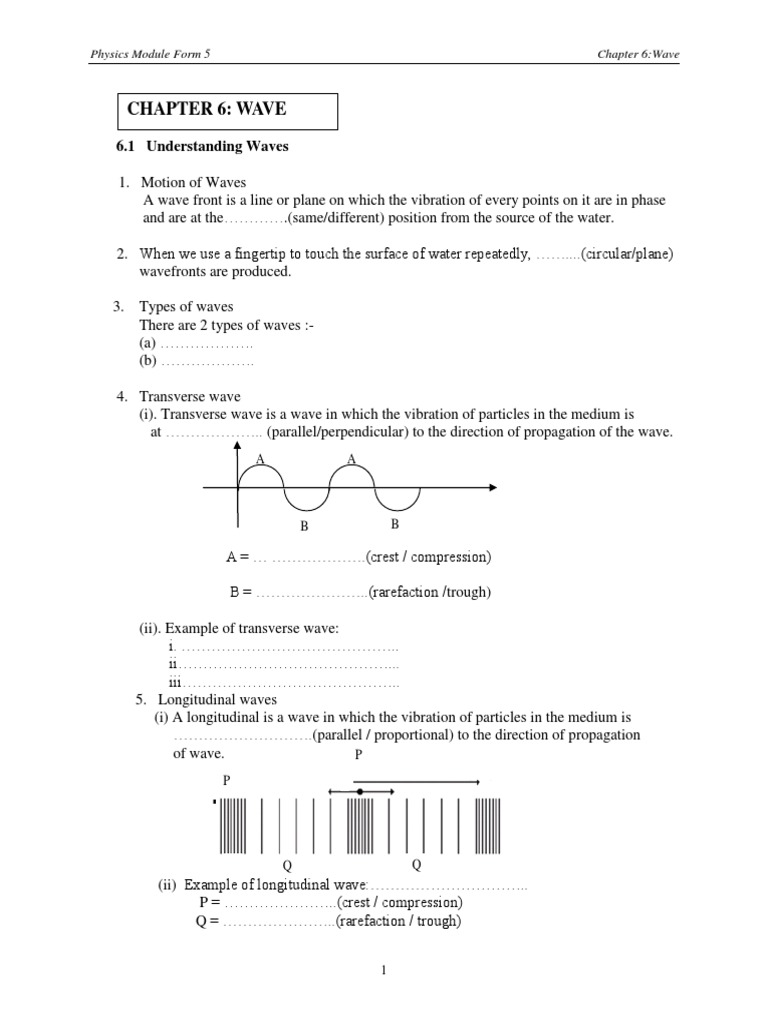 Chapter 6: Wave: 6.1 Understanding Waves | PDF | Interference (Wave Propagation) | Waves