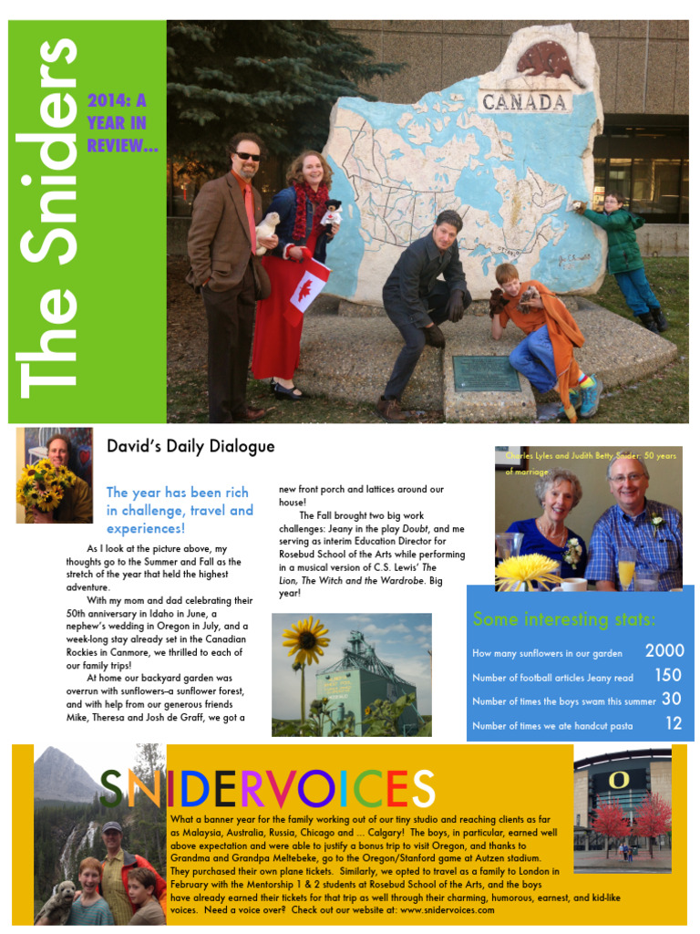 Snider Family Newsletter 2014 | PDF | The Chronicles Of Narnia