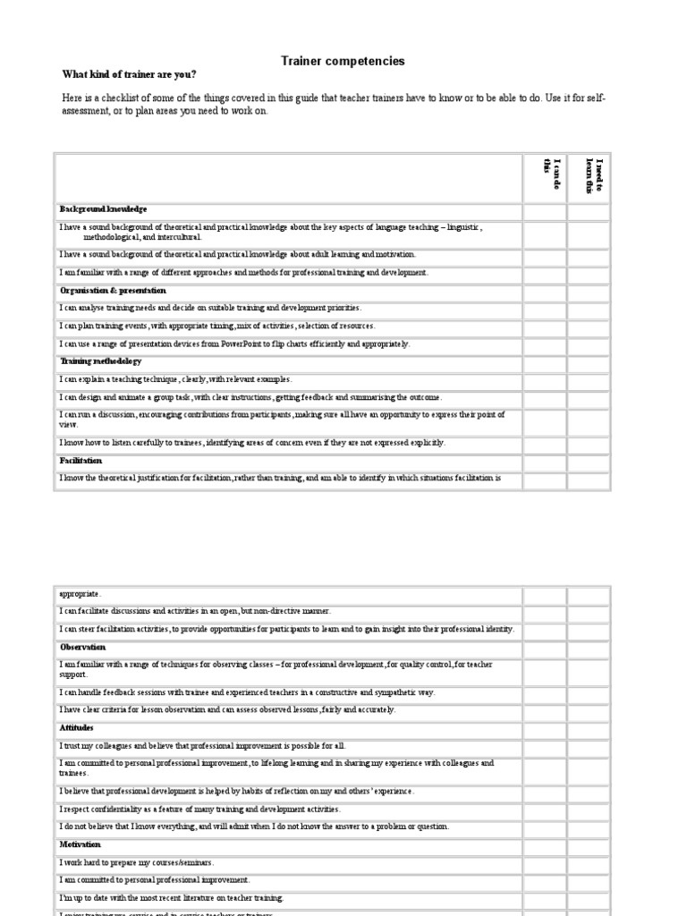 Trainer Competencies: What Kind of Trainer Are You? | PDF | Facilitator ...