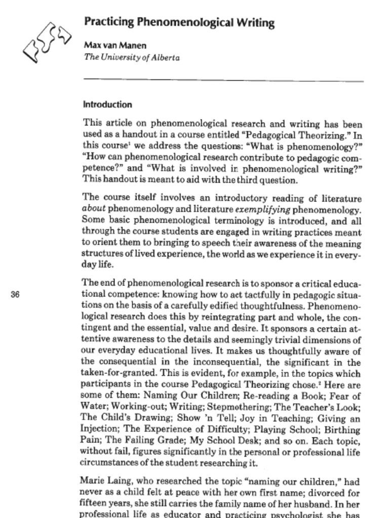Van Manen-1984-Practicing Phenomenological Writing | PDF ...