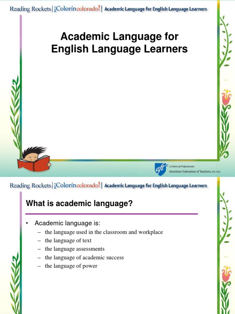 Academic Language For English Language Learners | Download Free PDF ...