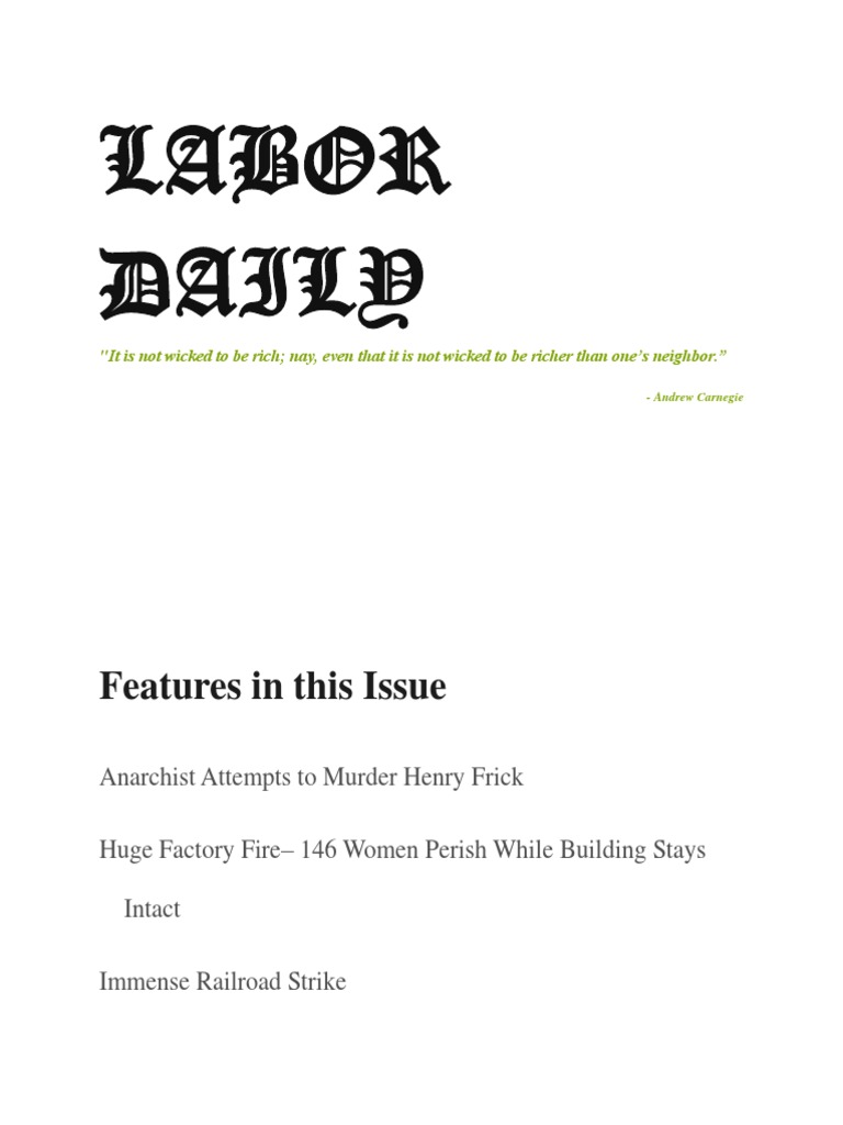 Gilded Age Layout | PDF | Andrew Carnegie | Strike Action