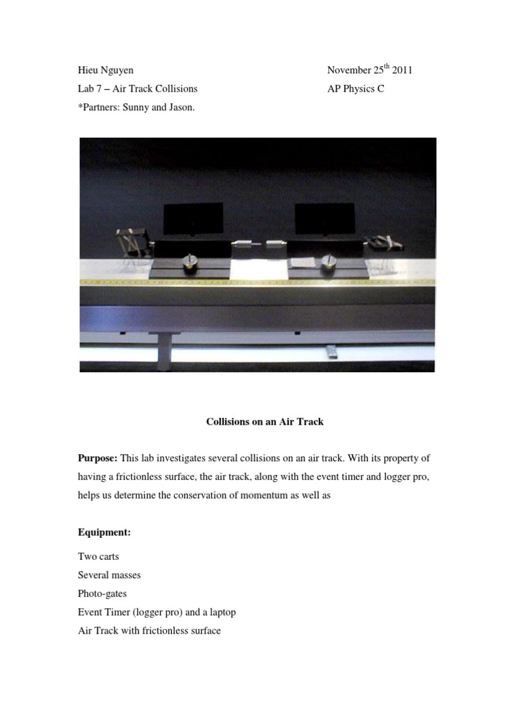 Collisions Airtrack | PDF | Collision | Applied And Interdisciplinary ...