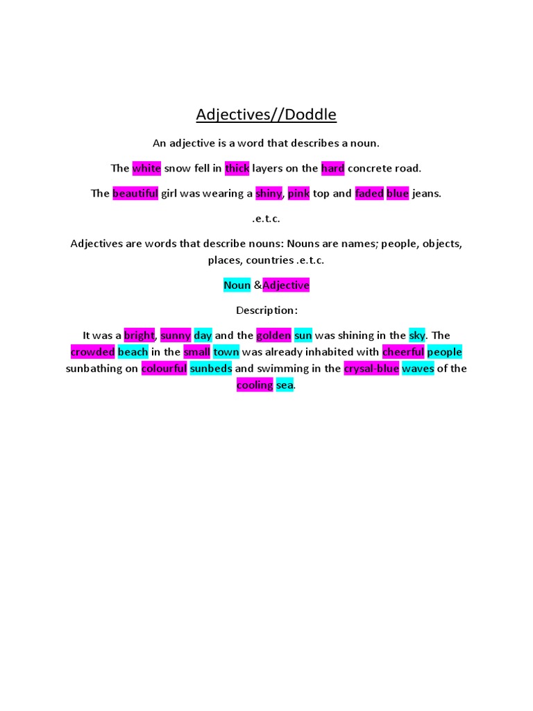 Adjectives for Young Learners | PDF | Travel | Science & Mathematics