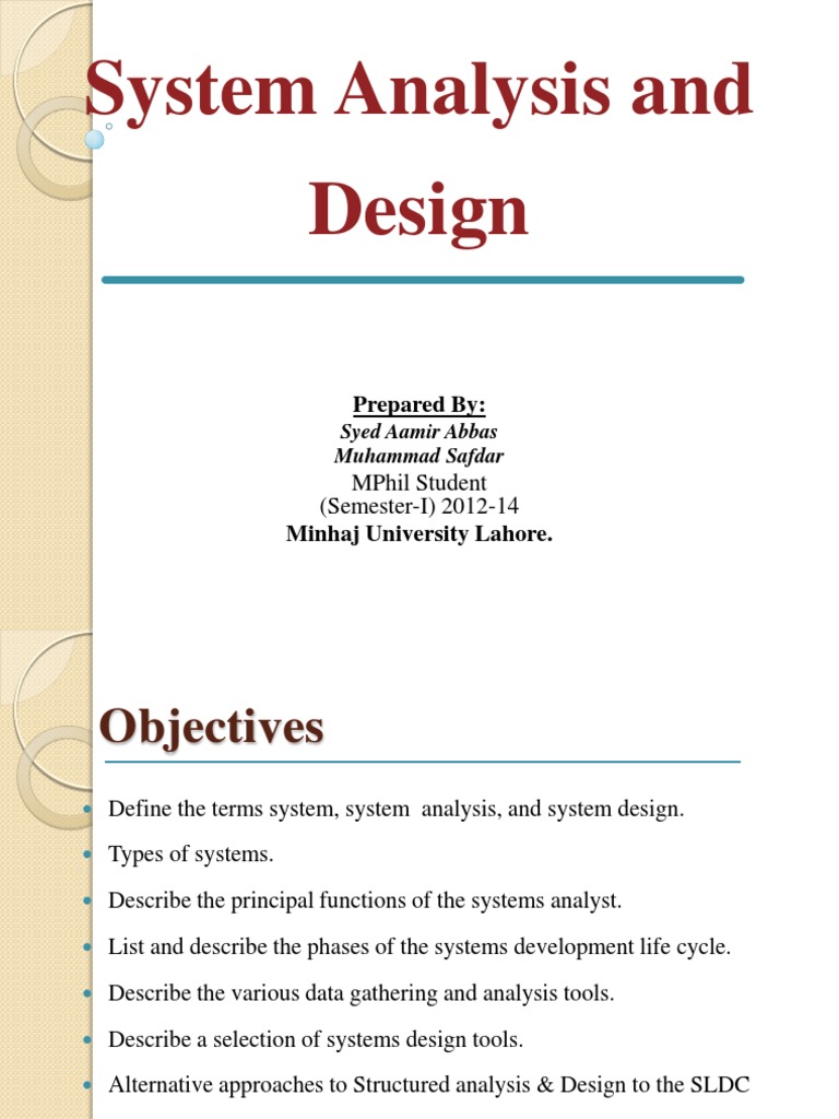 Overview of System Analysis & Design | PDF | Feasibility Study ...