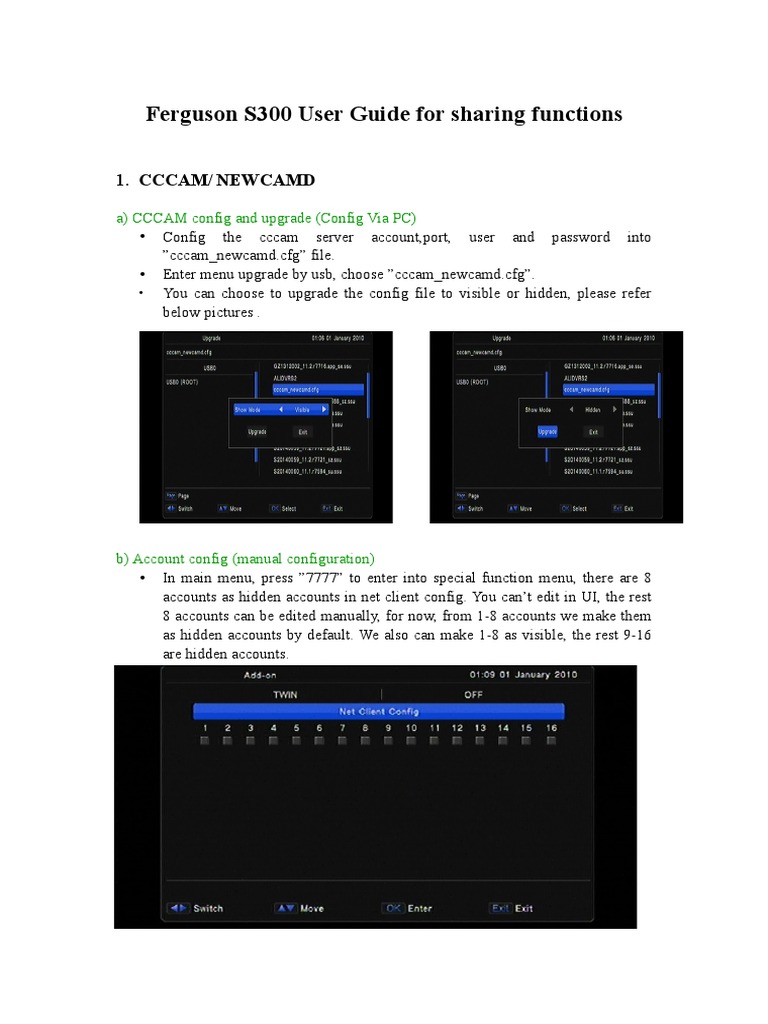 Ferguson S300 - Sharing Functions PDF | PDF