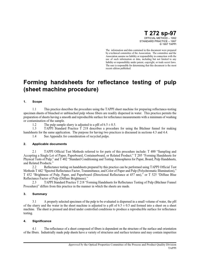 Forming Handsheets | PDF | Pulp (Paper) | Paper