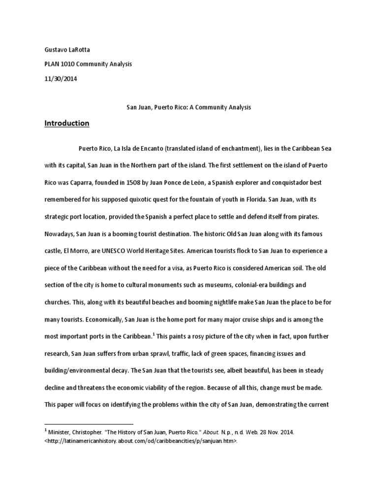 Plan 1010 Final Paper | PDF | San Juan | Puerto Rico