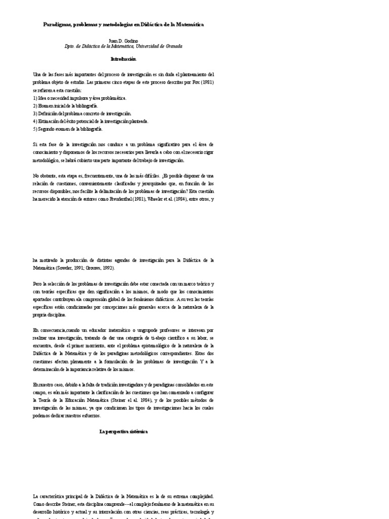 Paradigmas en Didáctica Matemática | PDF | Science | Teoría