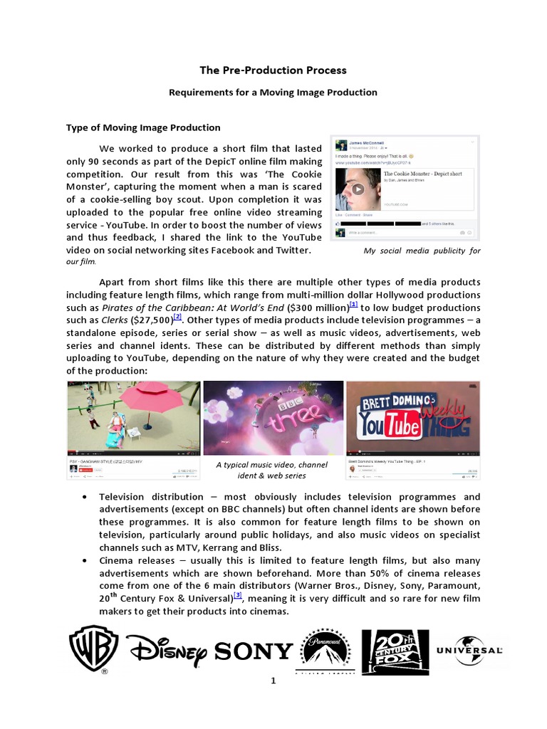 The Pre-Production Process Evaluation Draft 2 | PDF | Filmmaking ...