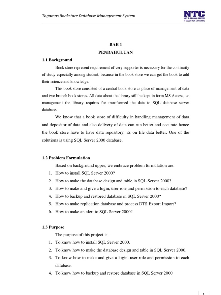 Togamas Bookstore Database Management System | PDF | Databases | Microsoft Sql Server