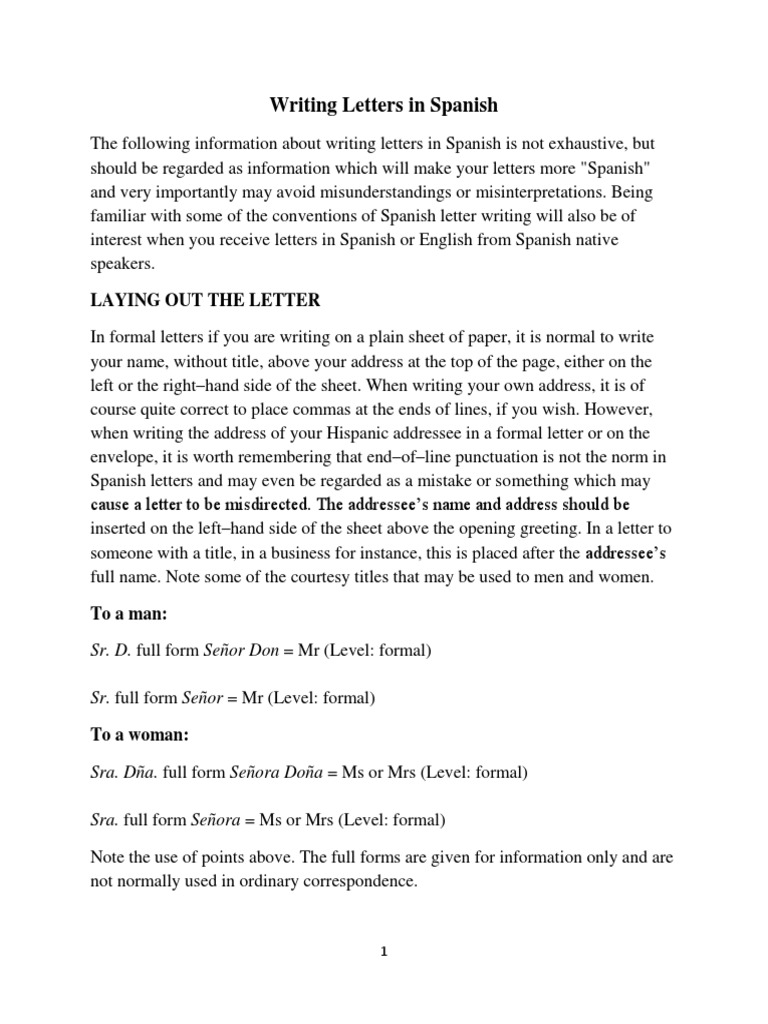 Writing Letters in Spanish | PDF | Semiotics | Linguistics