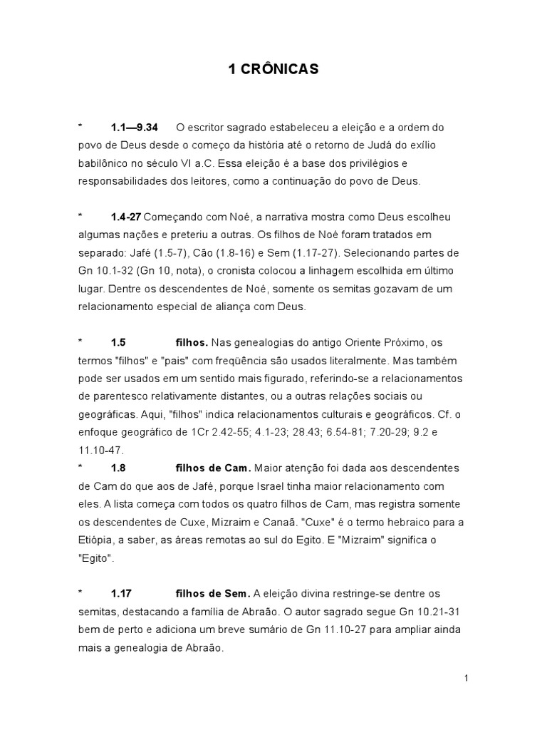 Bíblia de Estudo de Genégra - Notas - 1cronicas | PDF | Cam (filho de ...