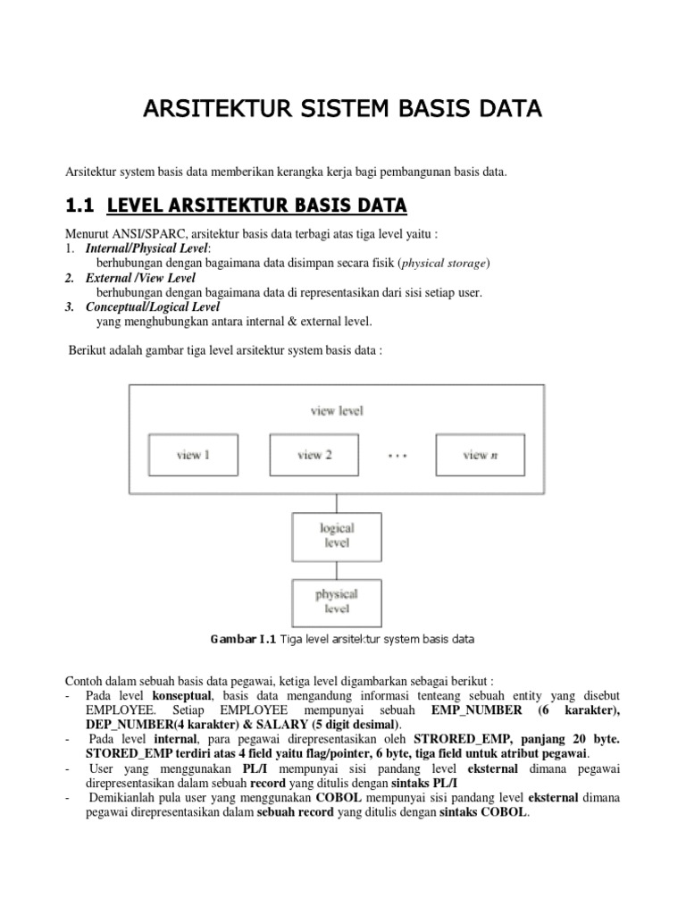 Arsitektur Sistem Basis Data | PDF