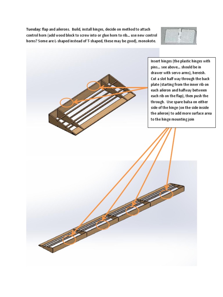 Tuesday: Flap and Ailerons. Build, Install Hinges, Decide On Method To ...