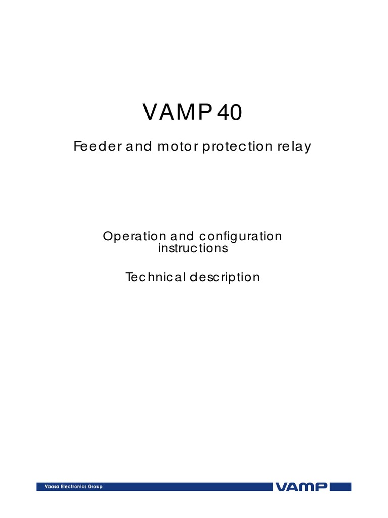 Manual VAMP40 | PDF | Relay | Port (Computer Networking)