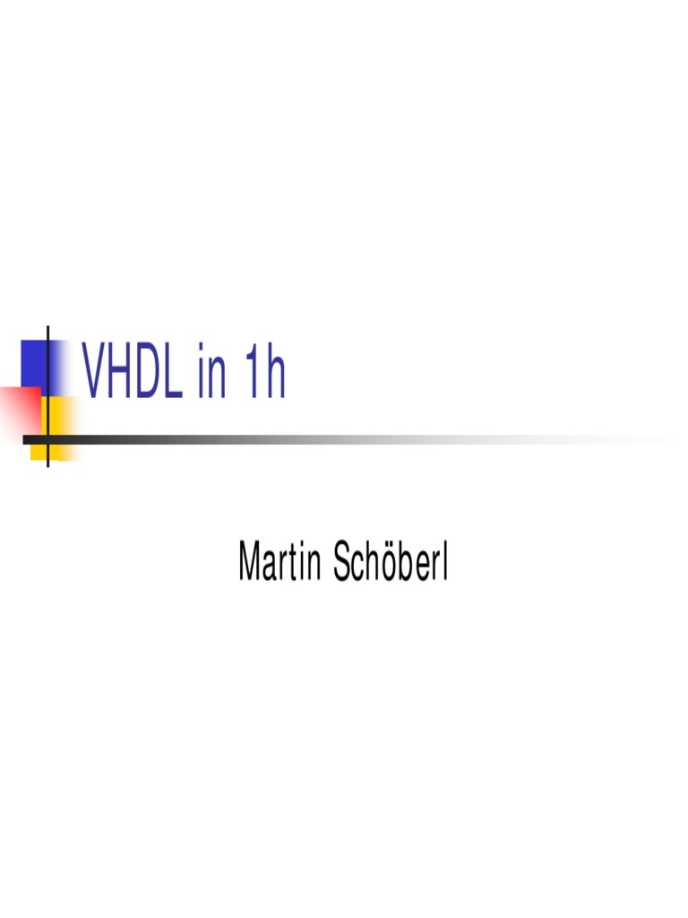VHDL in An Hour | PDF | Vhdl | Computer Programming