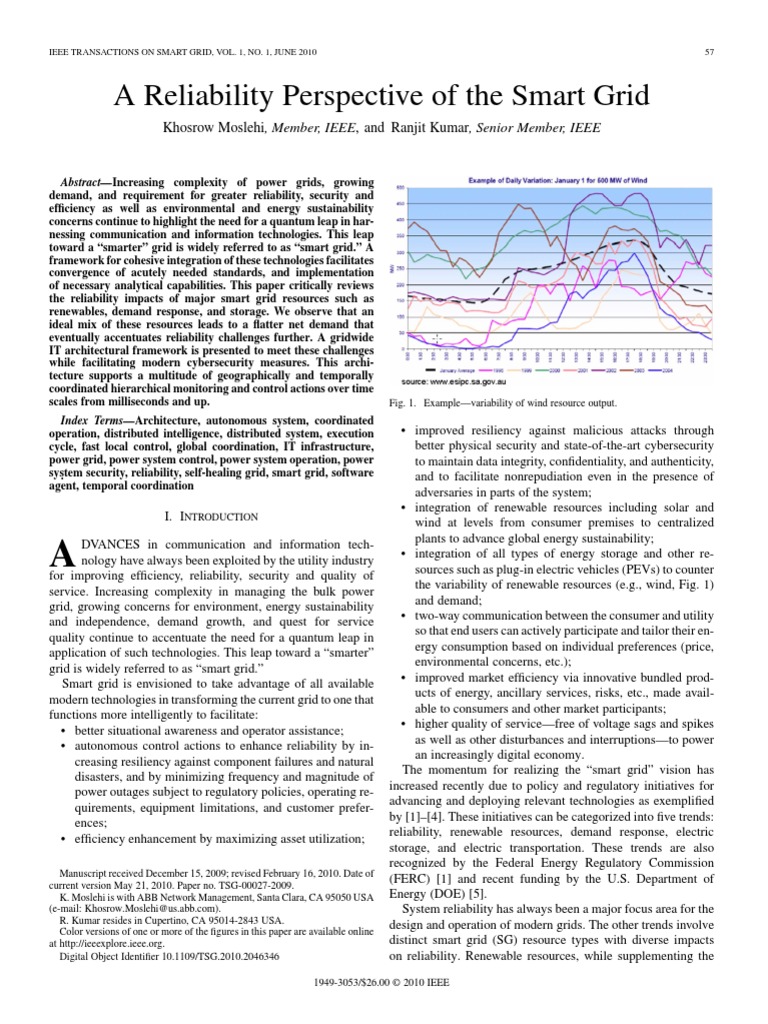 A Reliability Perspective of The Smart Grid | PDF | Smart Grid ...