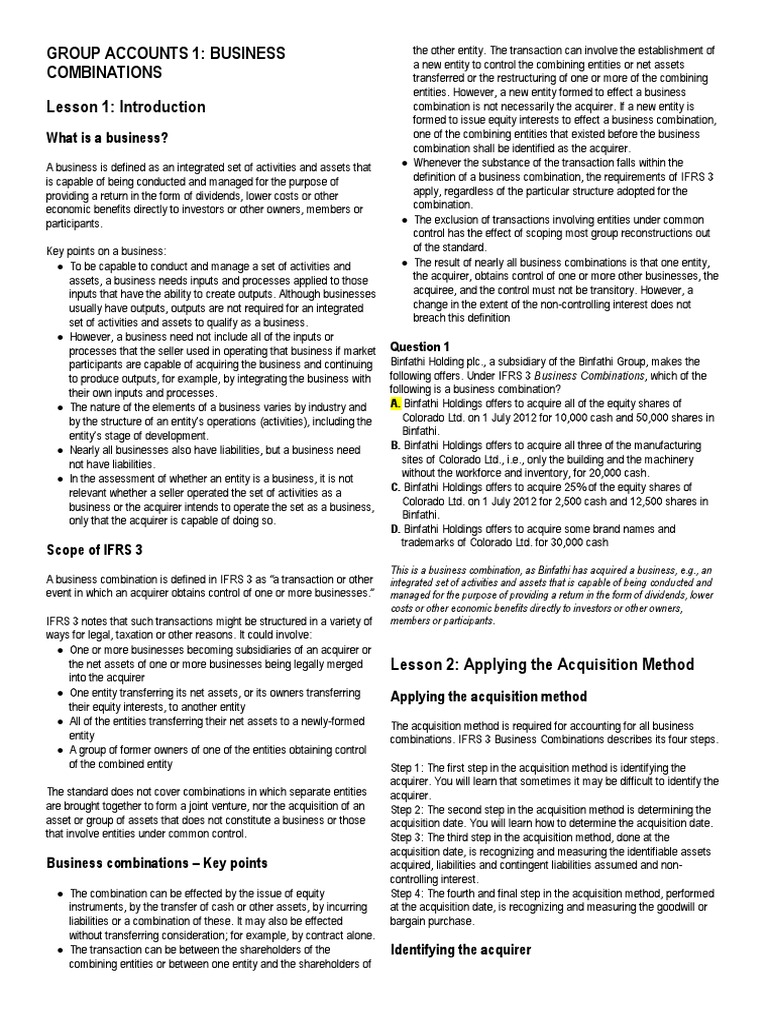 Group Accounts (IFRS) | PDF | Goodwill (Accounting) | International ...