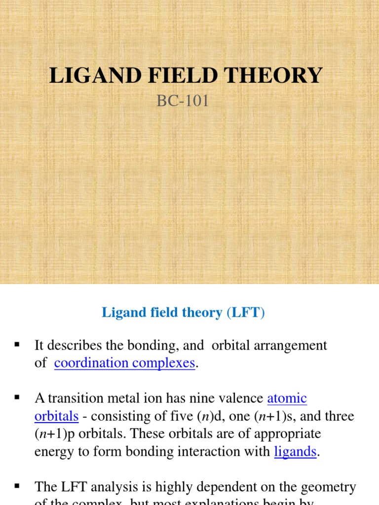 Ligand Field Theory | PDF | Coordination Complex | Hemoglobin