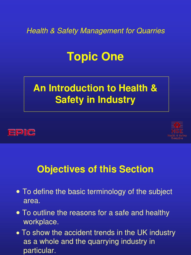 Topic One: An Introduction To Health & Safety in Industry | PDF ...