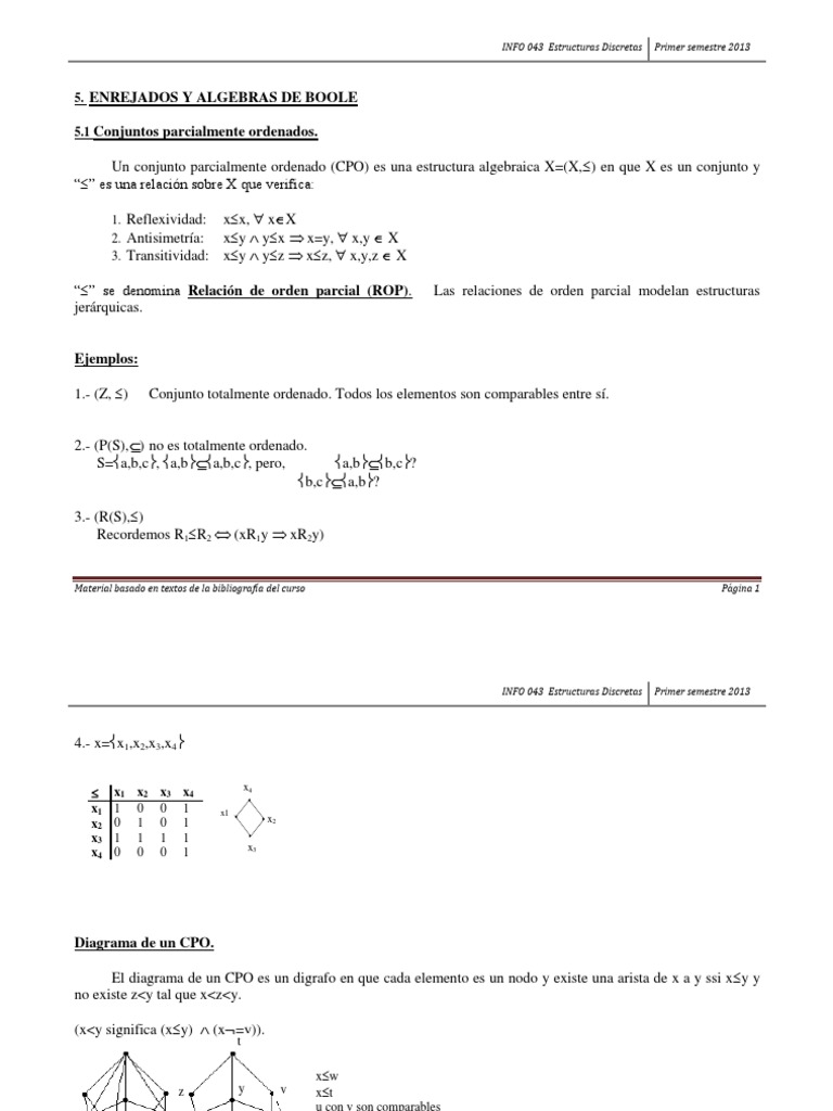 Materia 1ra Unidad Estructuras Discretas UACH | PDF | Lógica de primer ...