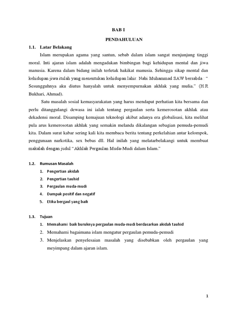 Makalah Pergaulan Muda Mudi | PDF