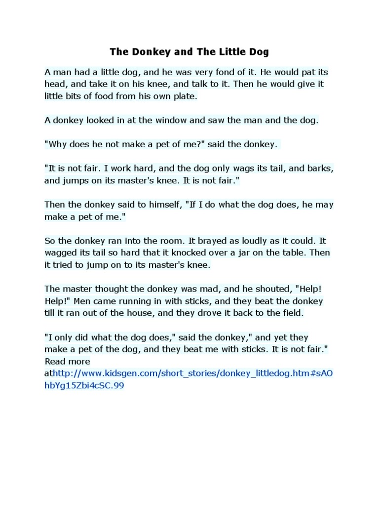 The Donkey and The Little Dog | PDF