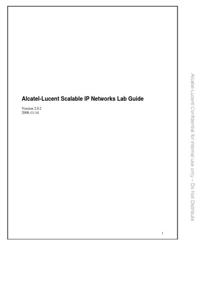 Alcatel-Lucent Scalable IP Lab Guide v2.0 - Downloadable | PDF | Router (Computing) | Routing
