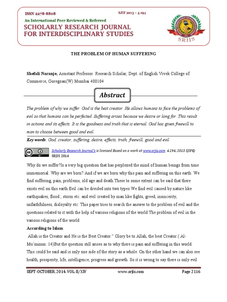 The Problem of Human Suffering | PDF | Religion & Spirituality