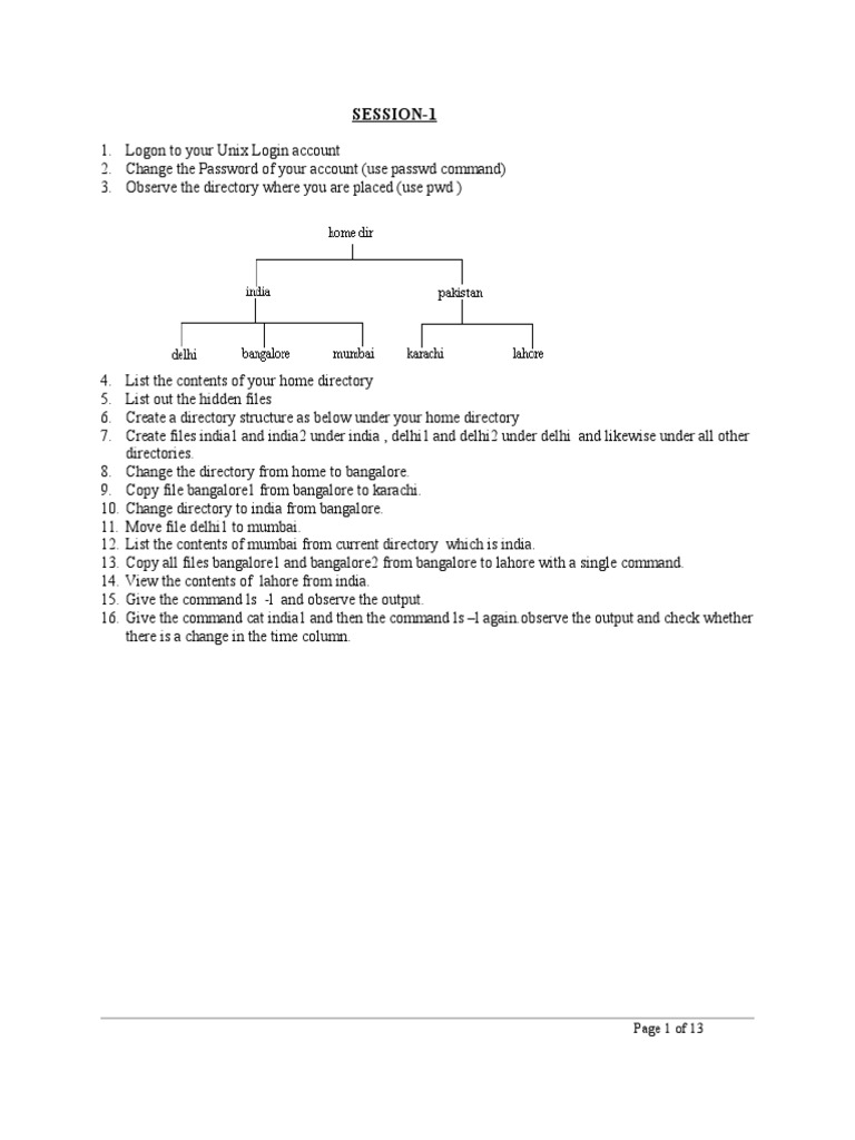 Unix Lab Handbook Pdf Command Line Interface Computer File 1200
