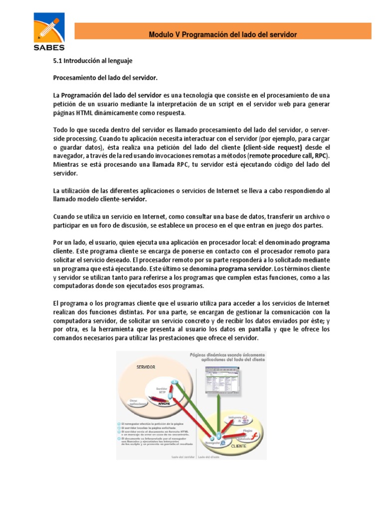 Modulo V Programacion Del Lado Del Servidor | PDF | Servidor web | Internet y web