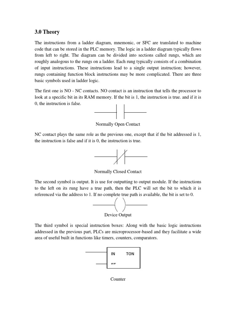 PLC Ladder Logic Instructions and Symbols | PDF | Programmable Logic ...