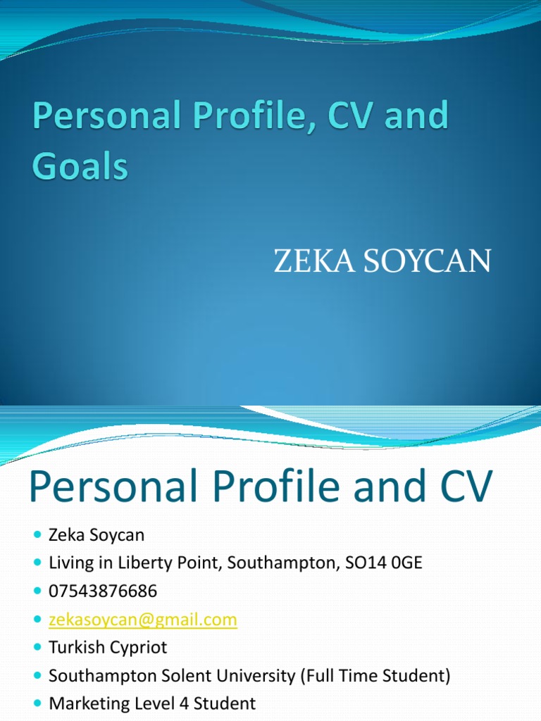 Personal Profile for CV: Zeka Soycan | PDF | Business