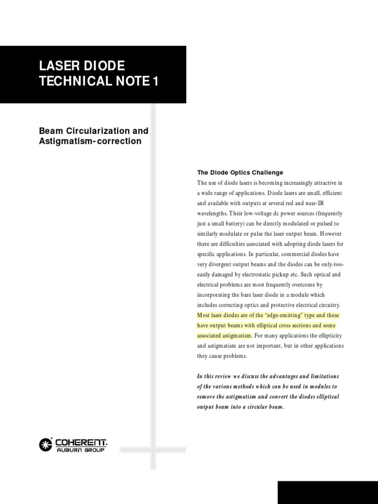 Technical Beam Circularization and Astigmatism Correction | PDF | Lens ...