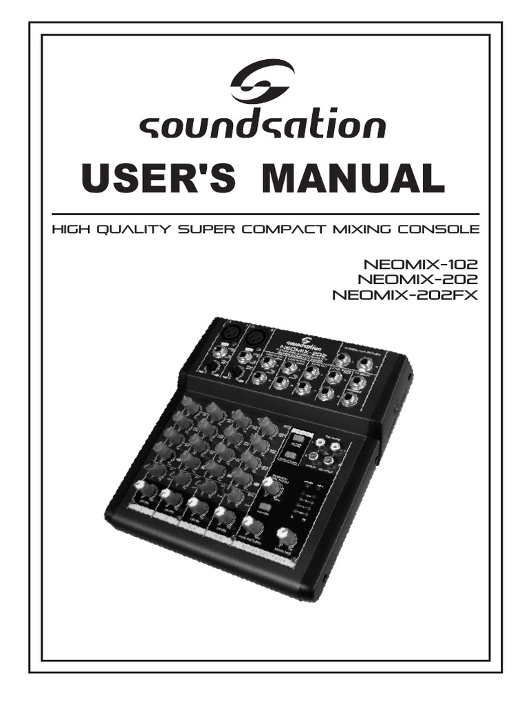 (Eng) Neomix 102 202 202fx User Manual | PDF | Equalization (Audio) | Microphone
