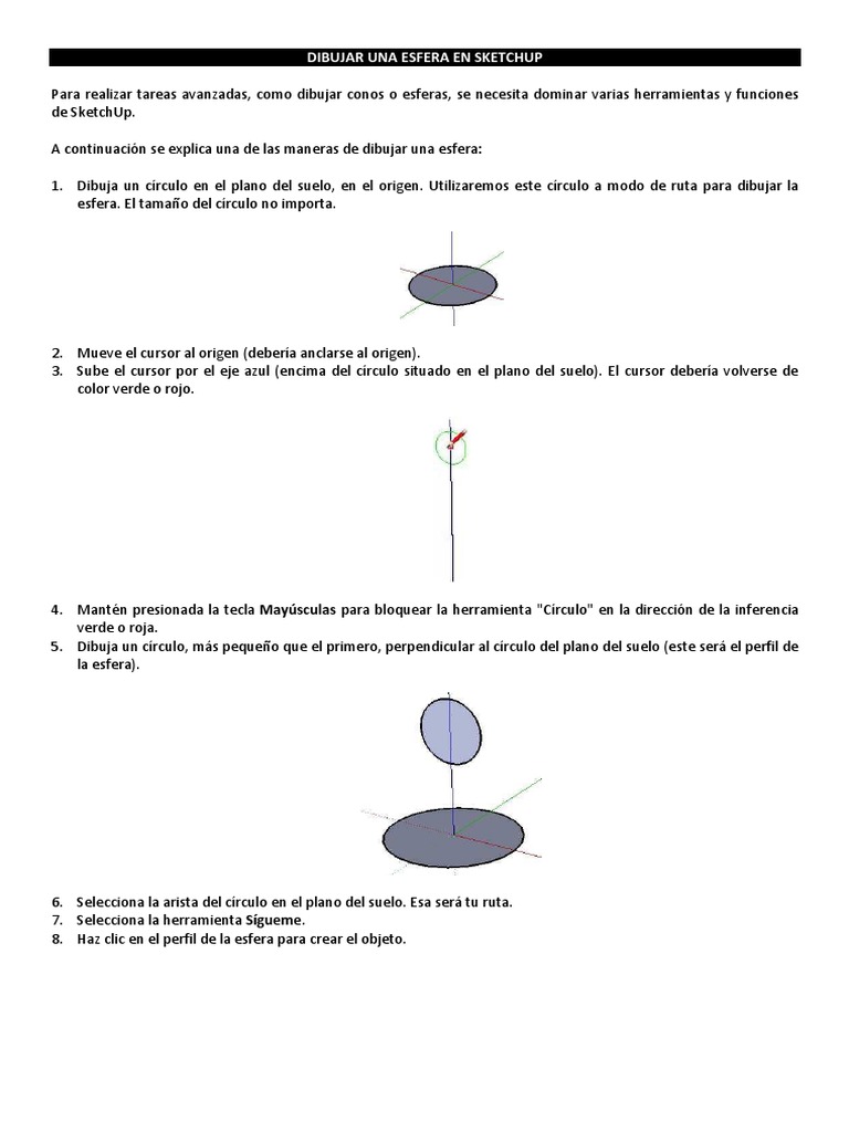 Cómo dibujar una esfera en SketchUp | PDF | Hogar, jardinería y bricolaje