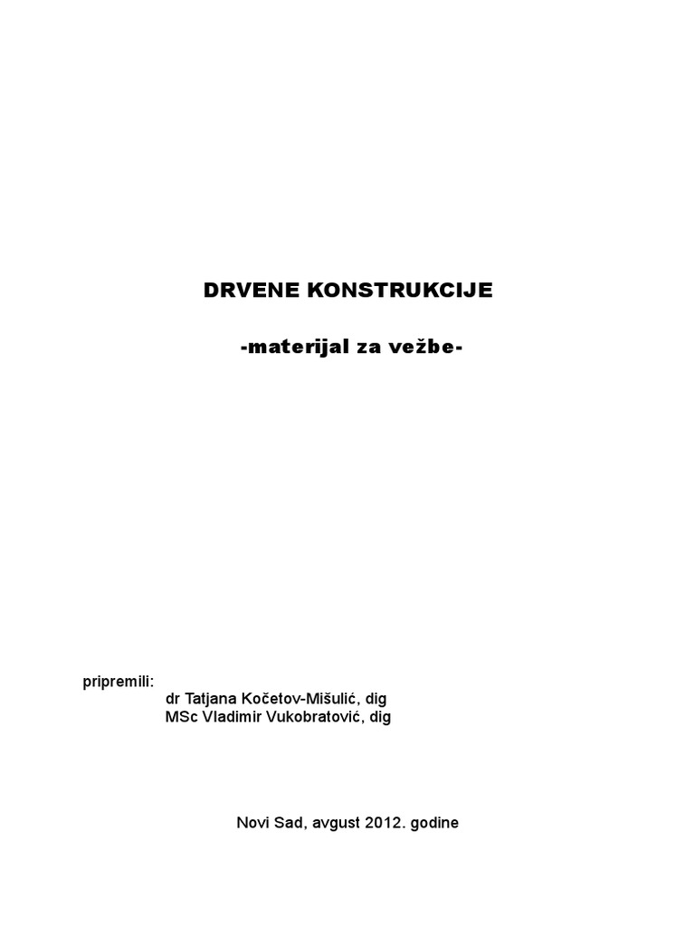 Drvene Konstrukcije - Skripta | PDF