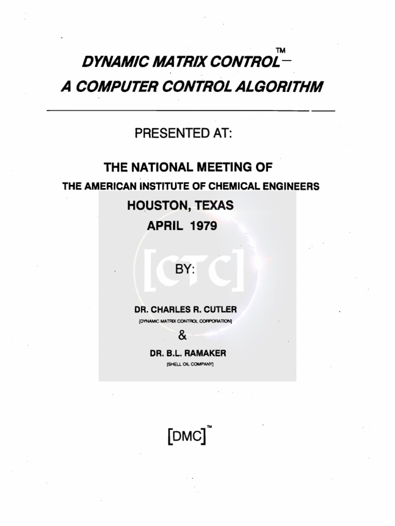 Dynamic Matrix Control - A Computer Control Algorithm | PDF | Matrix (Mathematics) | Errors And ...