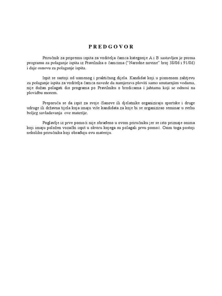 Skripta Za Voditelja Čamca | PDF