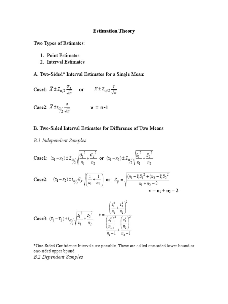 Estimation Theory | PDF | Confidence Interval | Standard Deviation