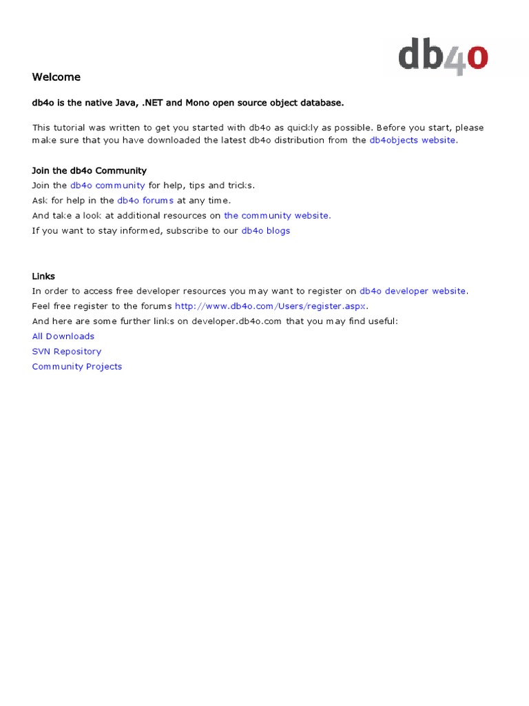 Getting Started with db4o Tutorial | PDF | Component Object Model ...