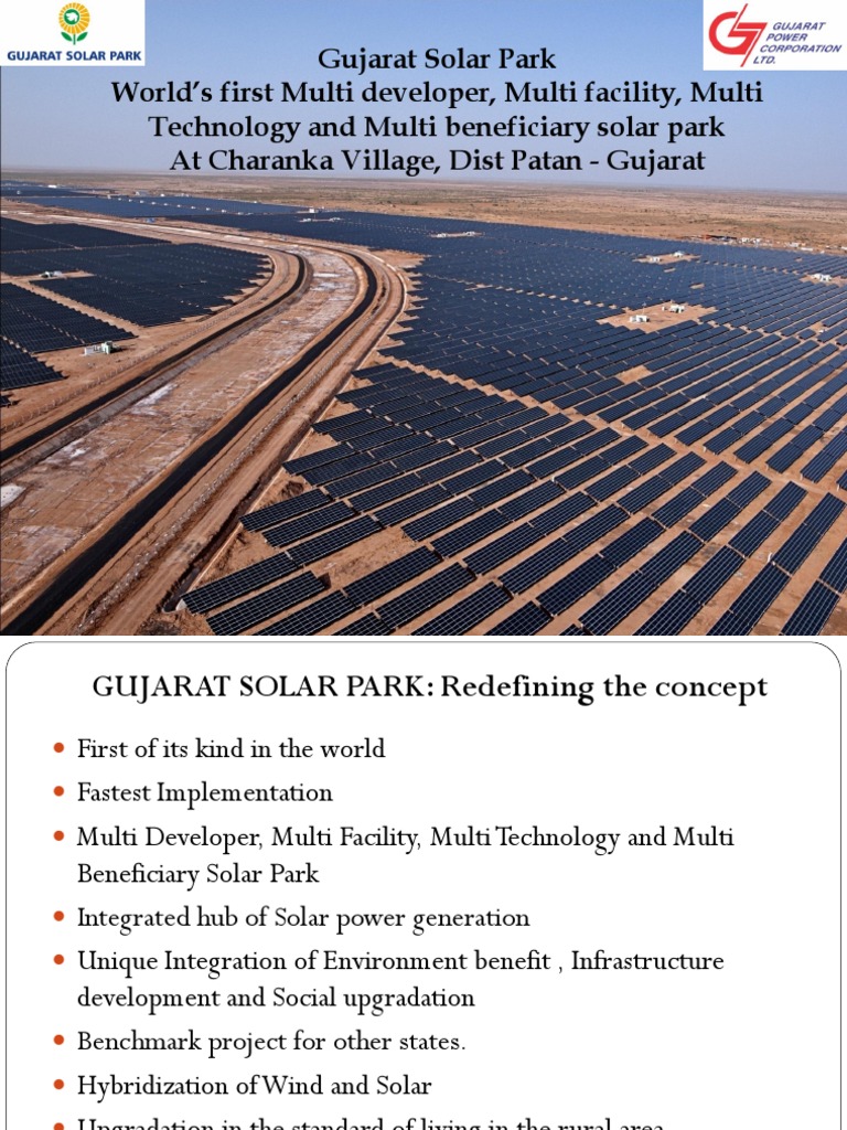 Charanka Solar Park Overview | PDF | Solar Power | Sewage Treatment